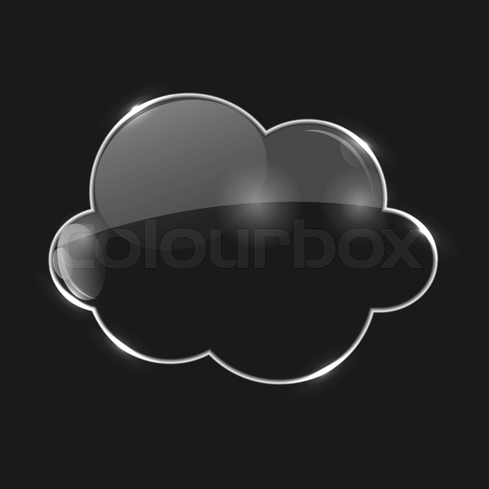 Vector Illustration Of Glass Cloud Icon Stock Vector Colourbox