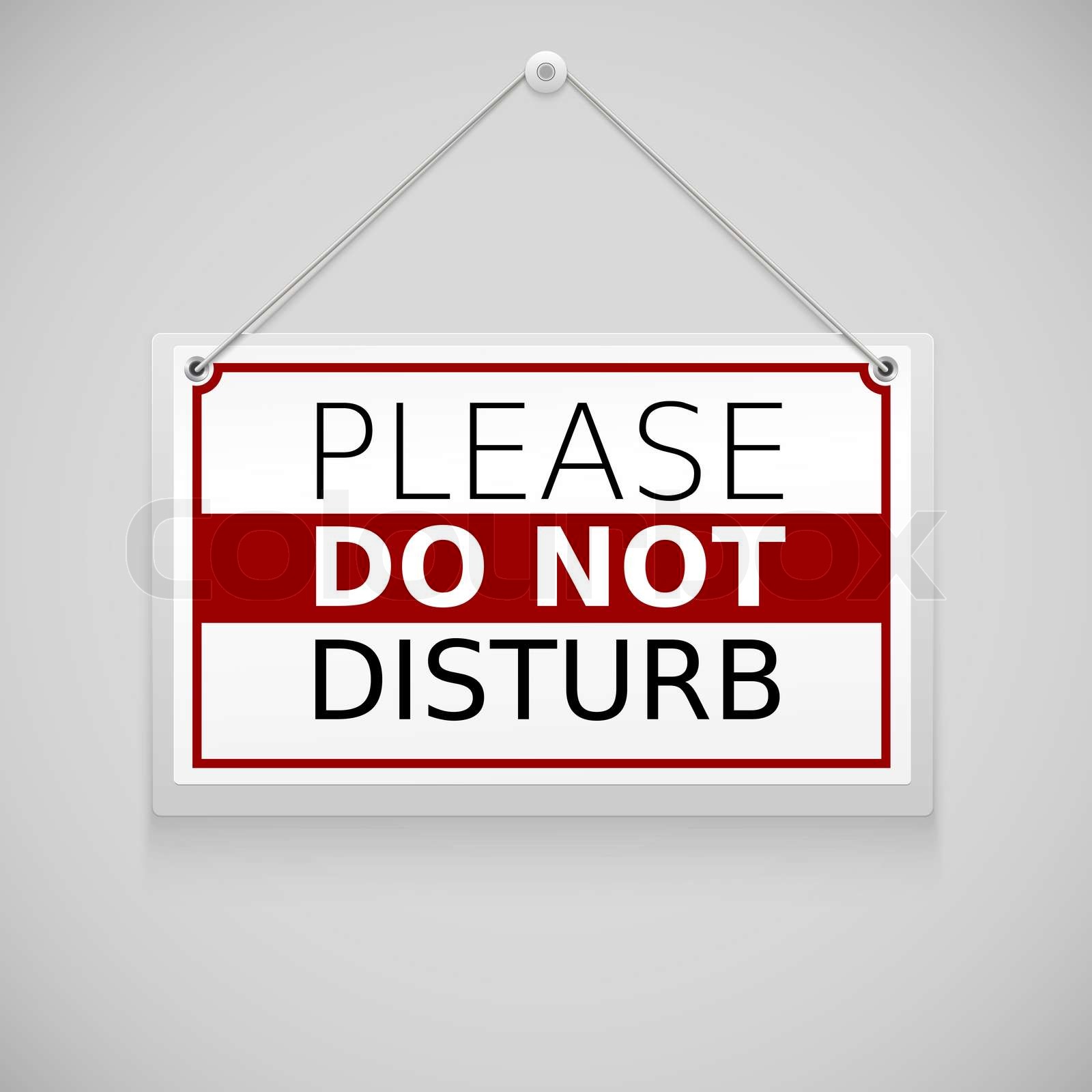Please do not disturb, sign hanging on the wall | Stock image | Colourbox