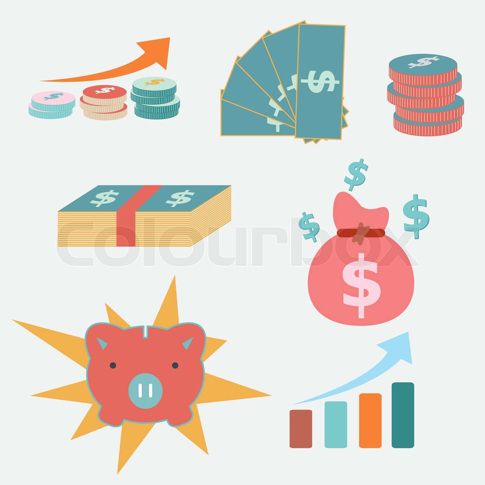Cute icon economic | Stock vector | Colourbox