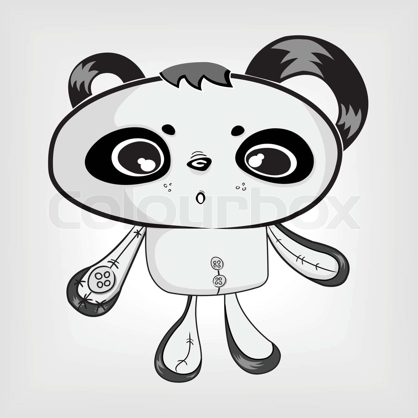 Cute panda doll | Stock vector | Colourbox