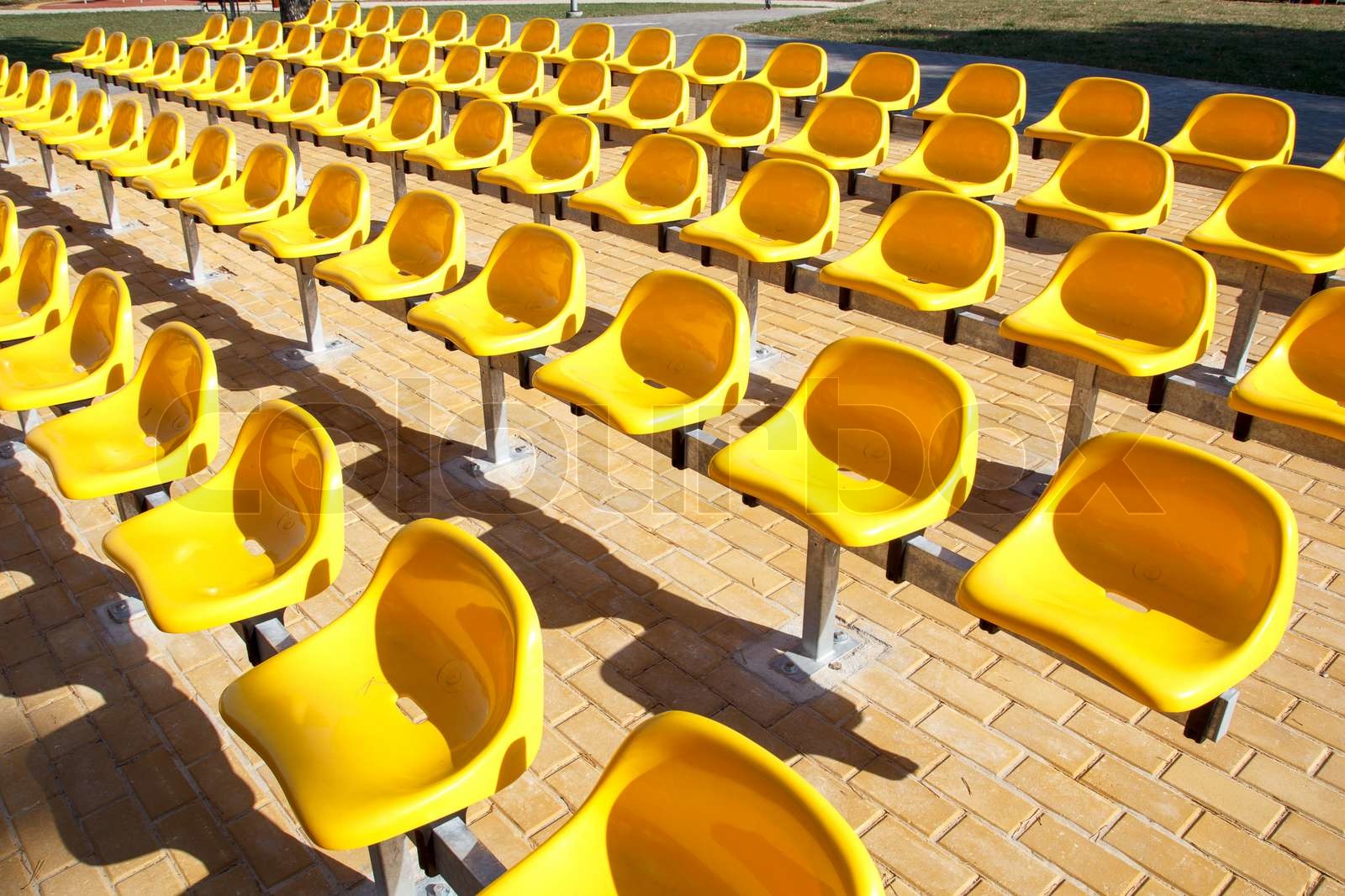 Yellow benches | Stock image | Colourbox