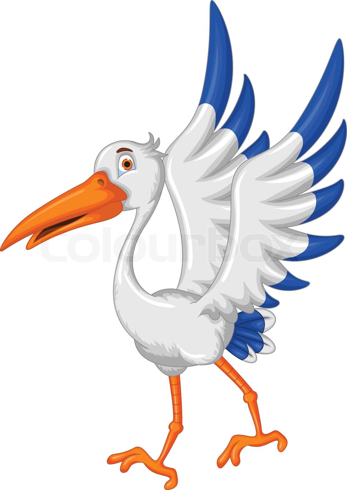 stork cartoon posing | Stock vector | Colourbox