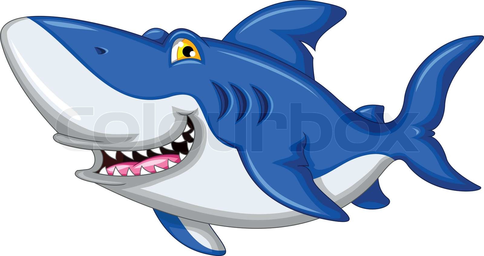 angry shark cartoon | Stock vector | Colourbox
