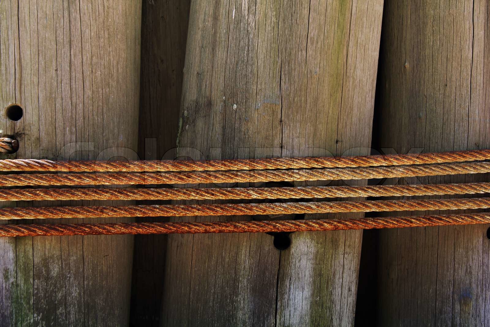 Rope and Wooden Piling | Stock image | Colourbox