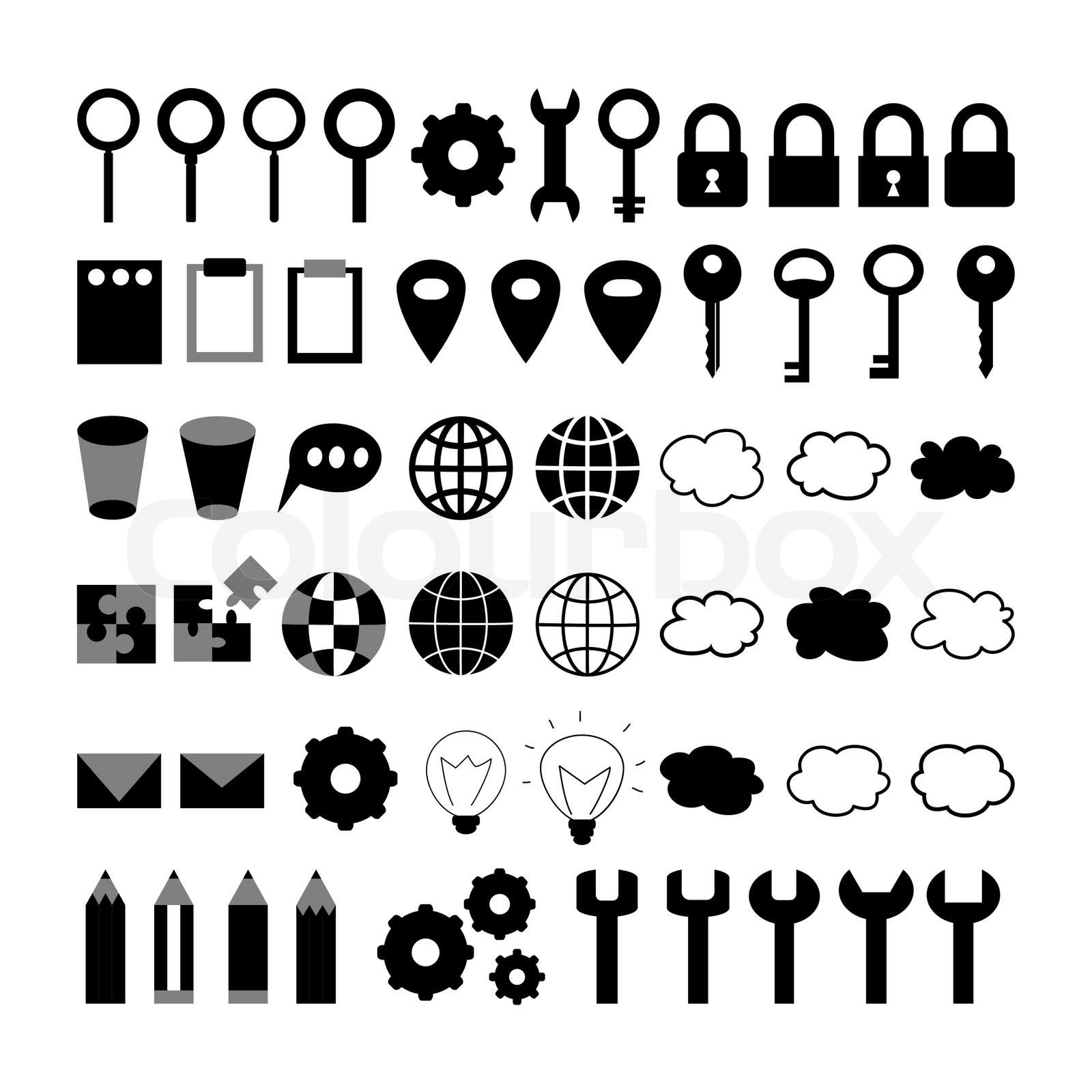 Black business icons set | Stock vector | Colourbox