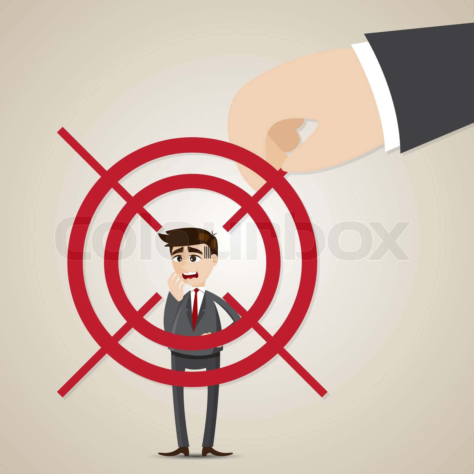 cartoon businessman targeted lock on by executive | Stock vector ...