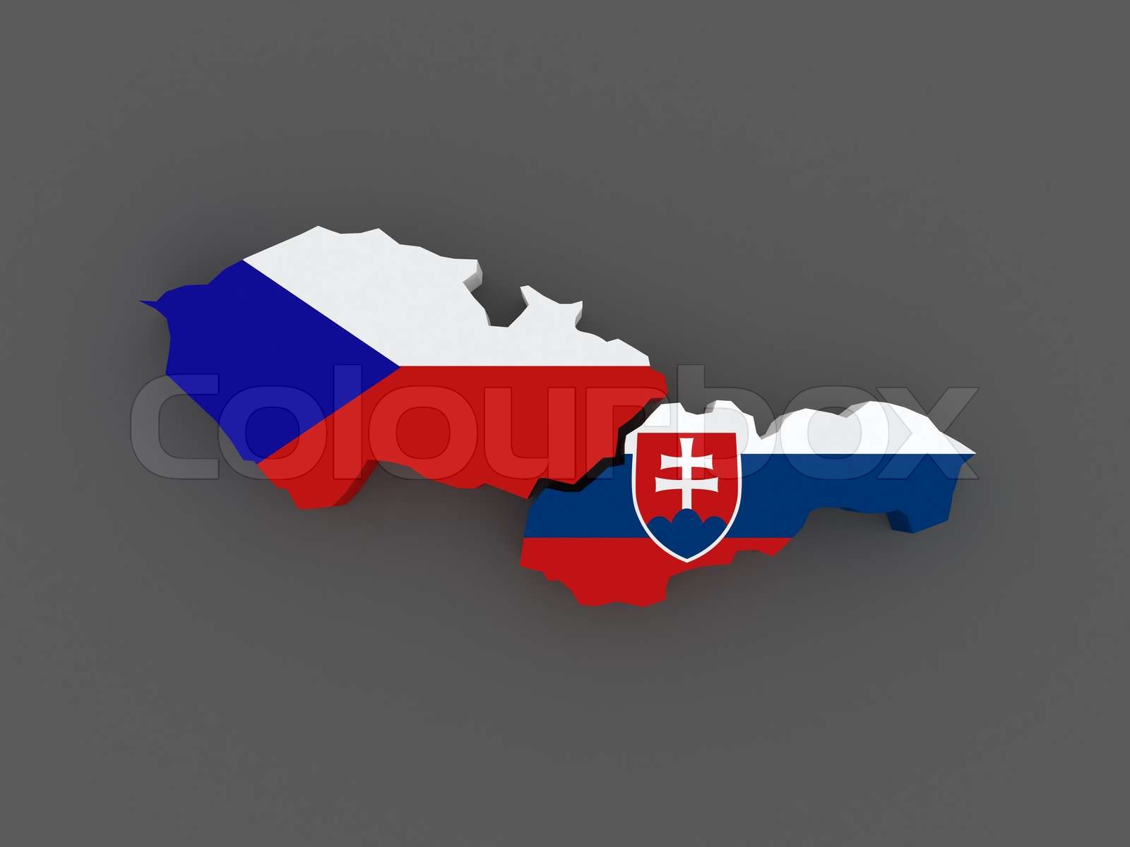 Czech Republic and Slovakia. map. | Stock image | Colourbox