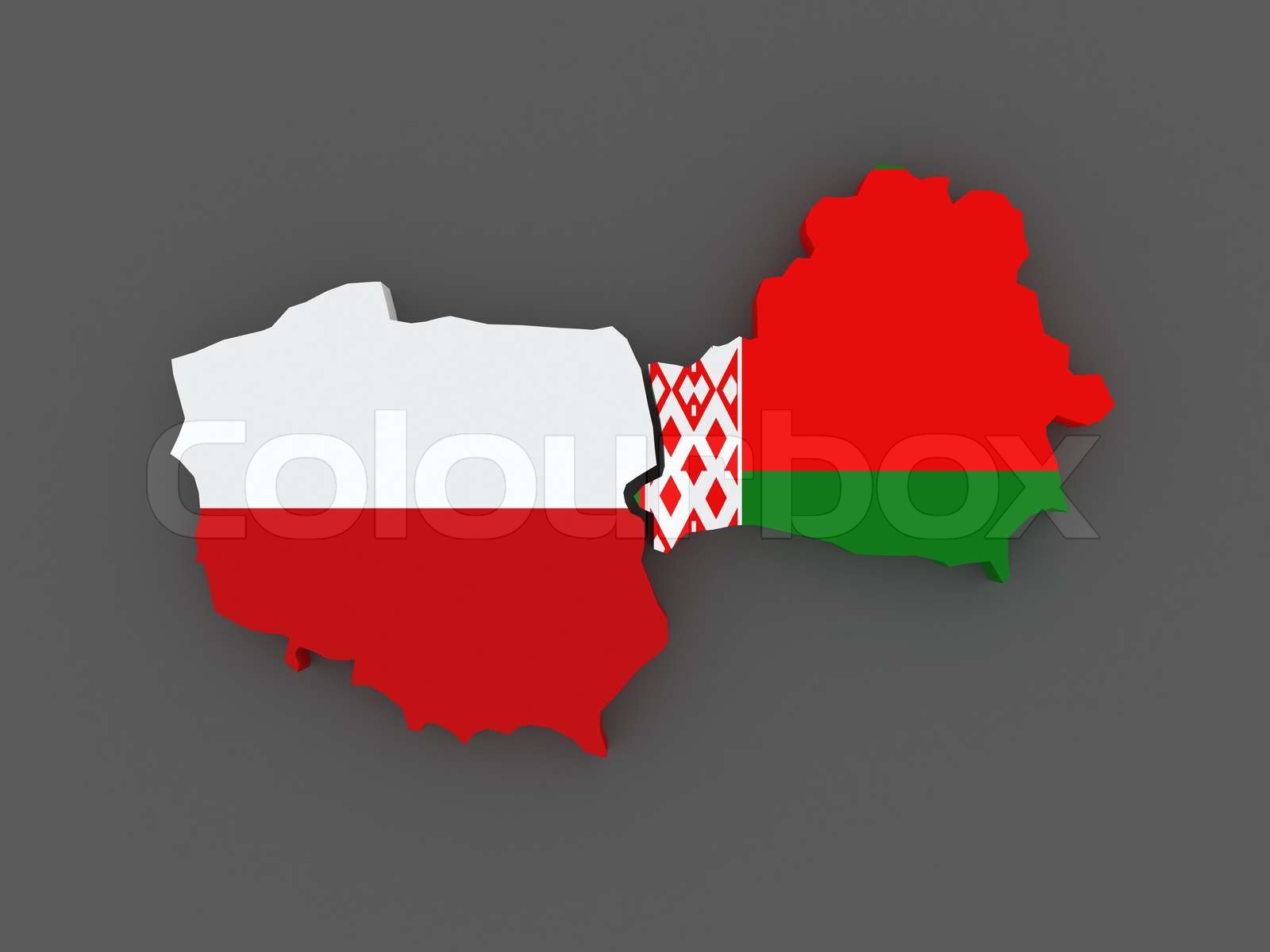 Poland and Belarus. map. | Stock image | Colourbox