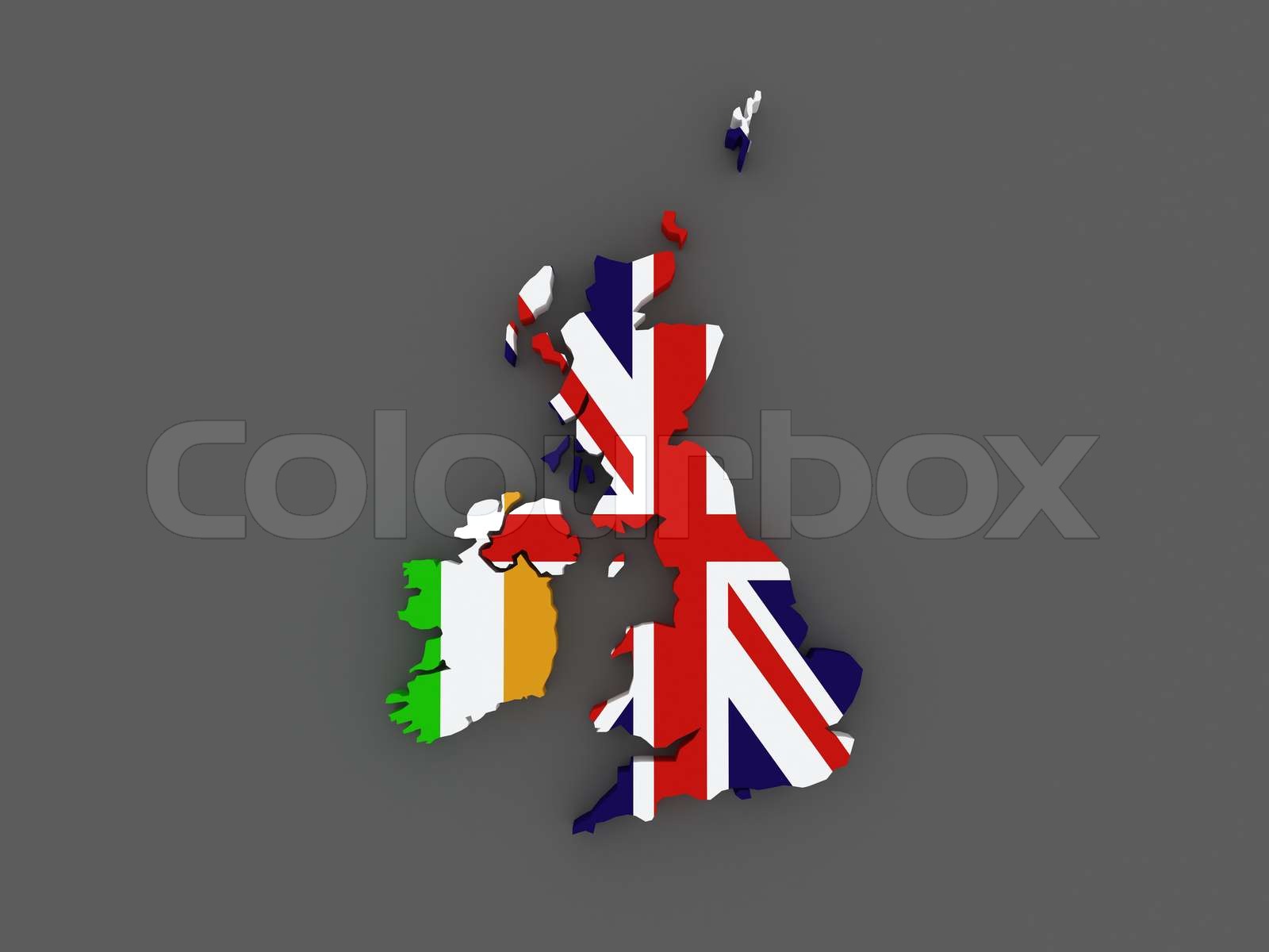 Ireland and the UK. map. | Stock image | Colourbox