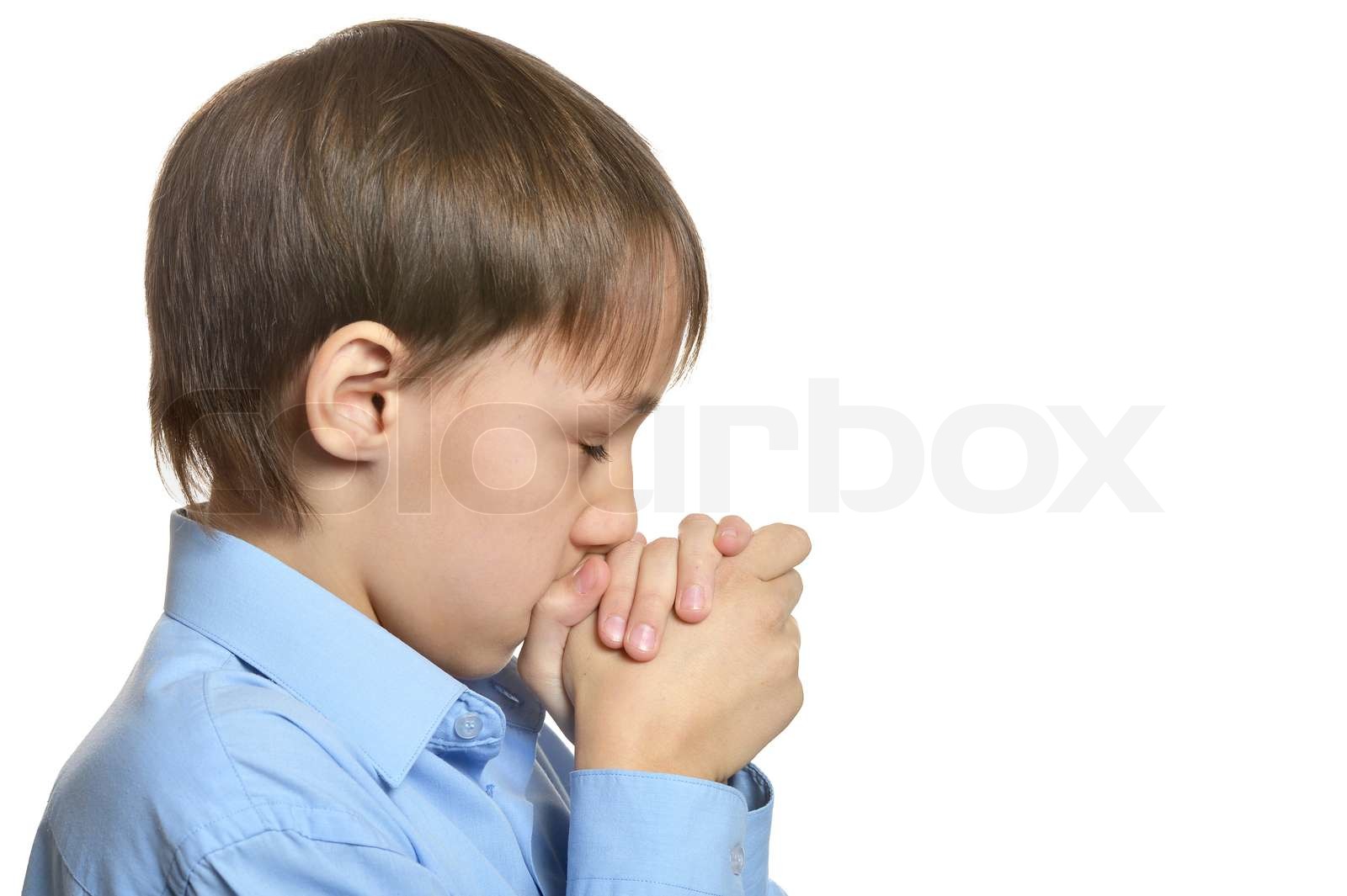Young boy standing isolated | Stock image | Colourbox