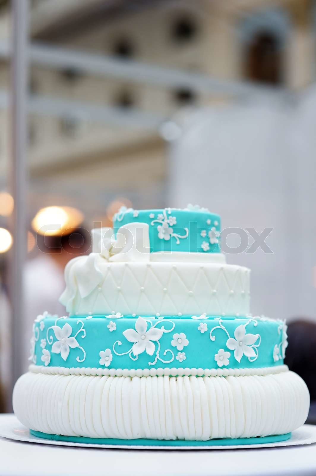 Turquoise And Blue Wedding Cake