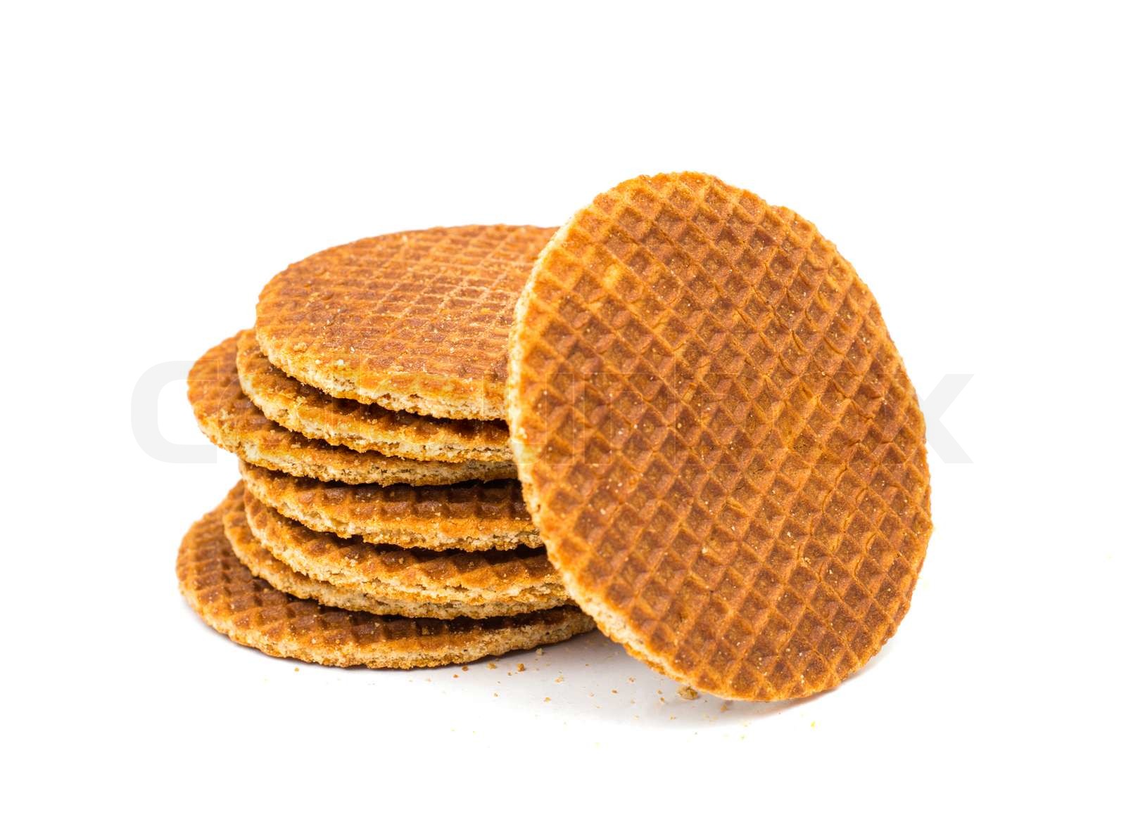 Dutch waffle called a stroopwafel | Stock image | Colourbox