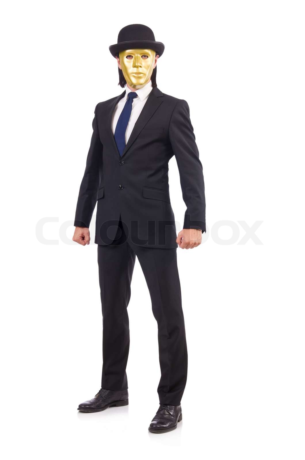 Man with mask isolated on white | Stock image | Colourbox