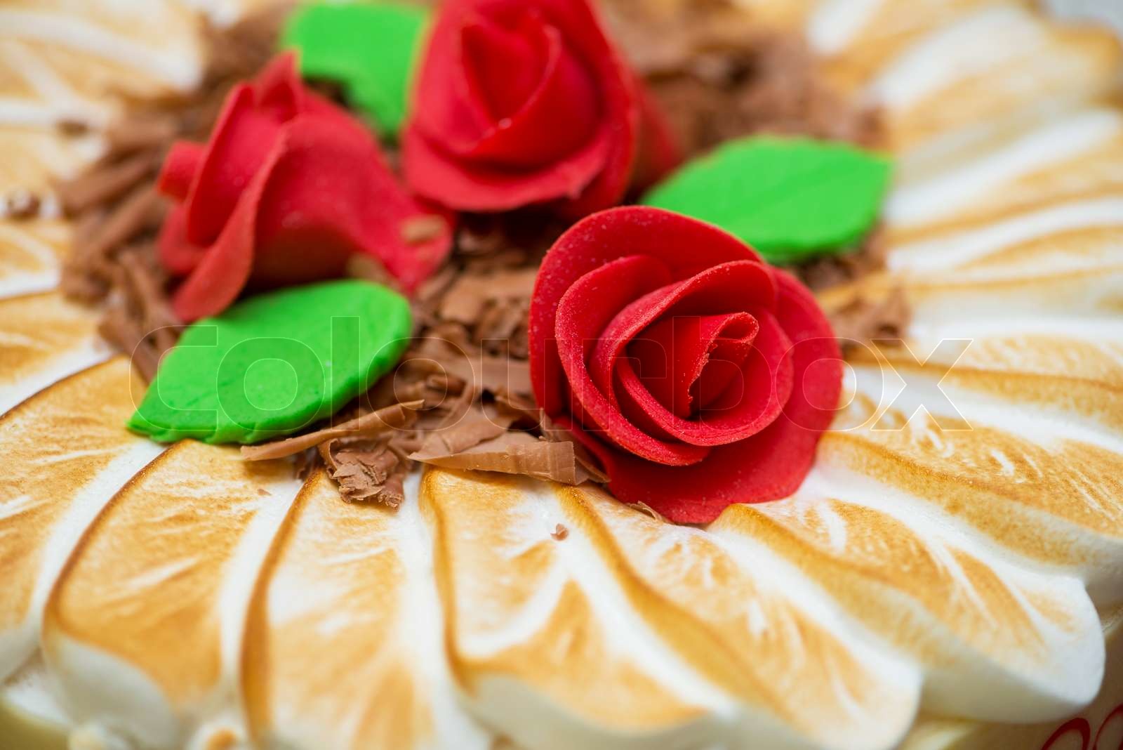 Topping of cake with cream | Stock image | Colourbox