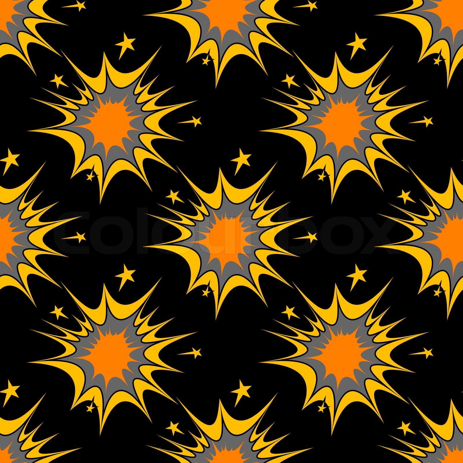 Colorful seamless pattern of explosions | Stock vector | Colourbox
