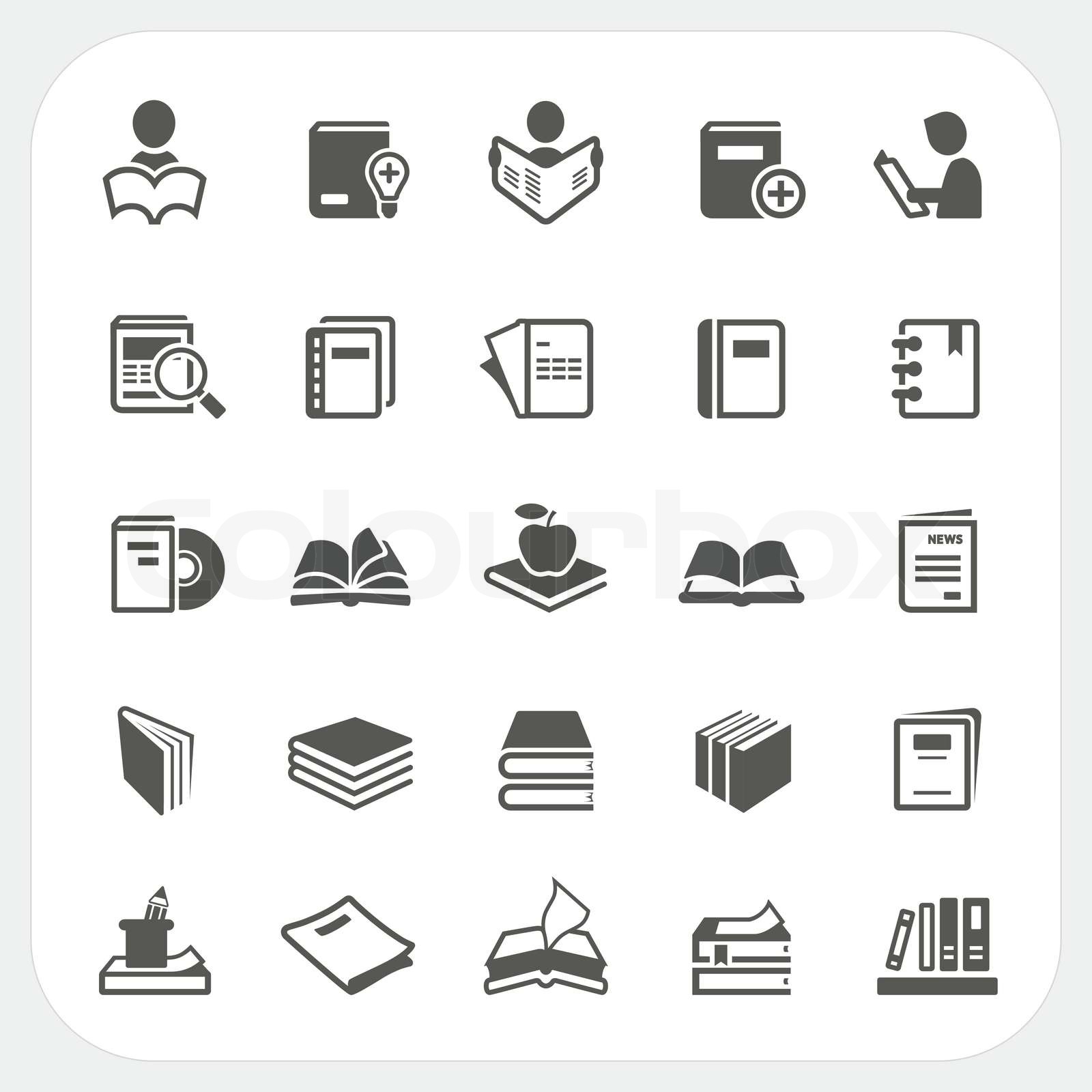 Book icons set | Stock vector | Colourbox