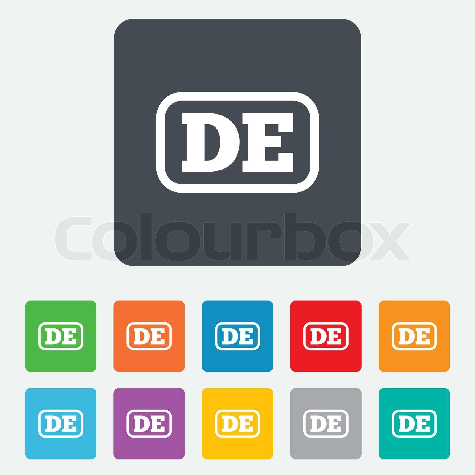 German language sign icon. DE Deutschland. | Stock vector | Colourbox