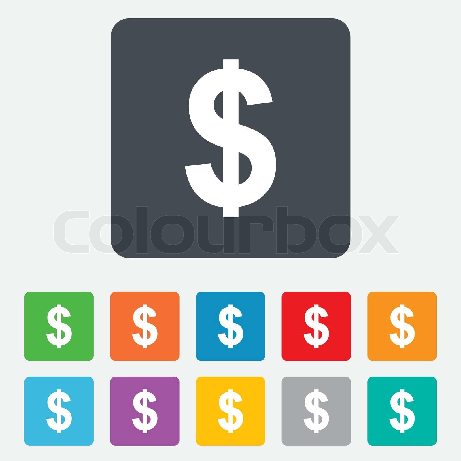 Dollar sign icon. USD currency symbol. | Stock vector | Colourbox