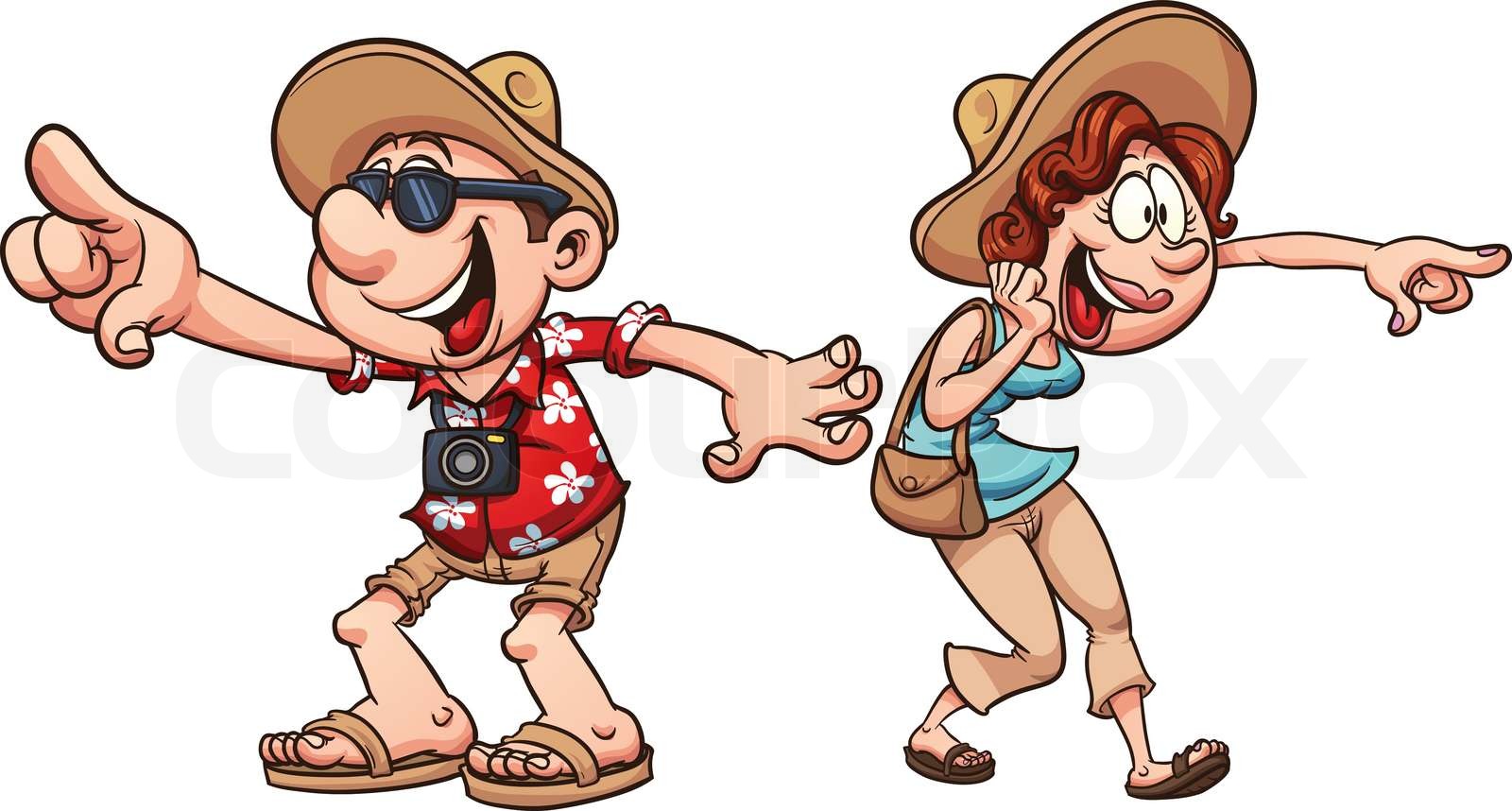 Tourist couple | Stock vector | Colourbox