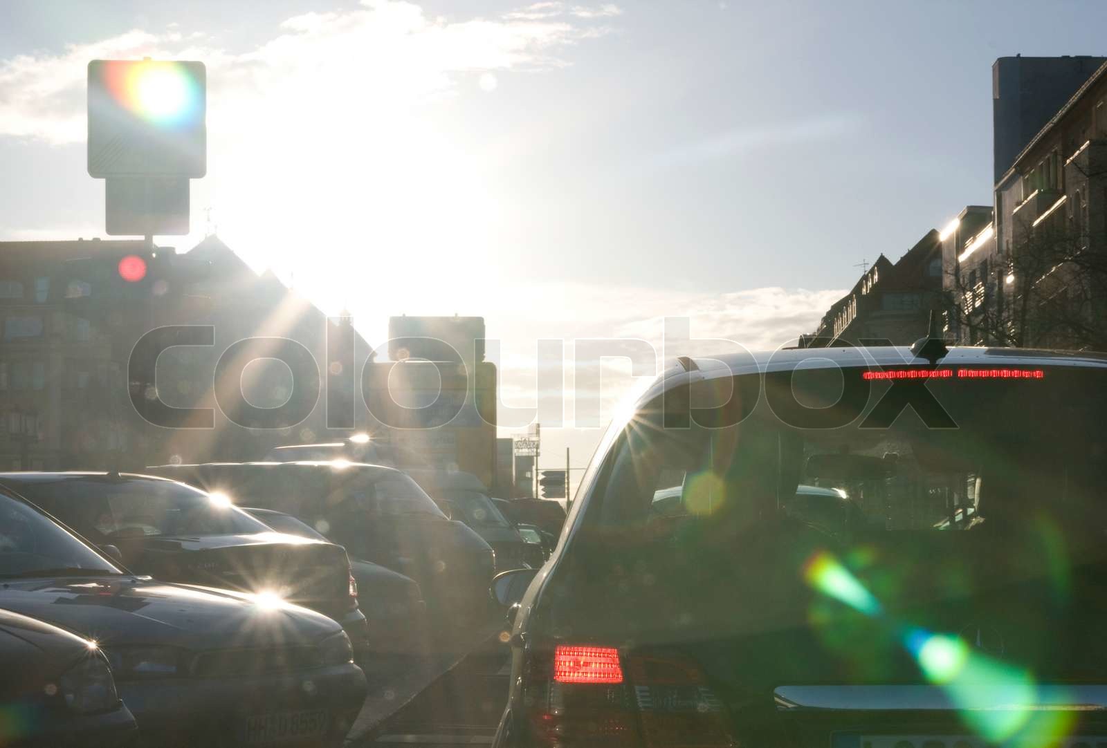 Sun reflection on cars | Stock image | Colourbox