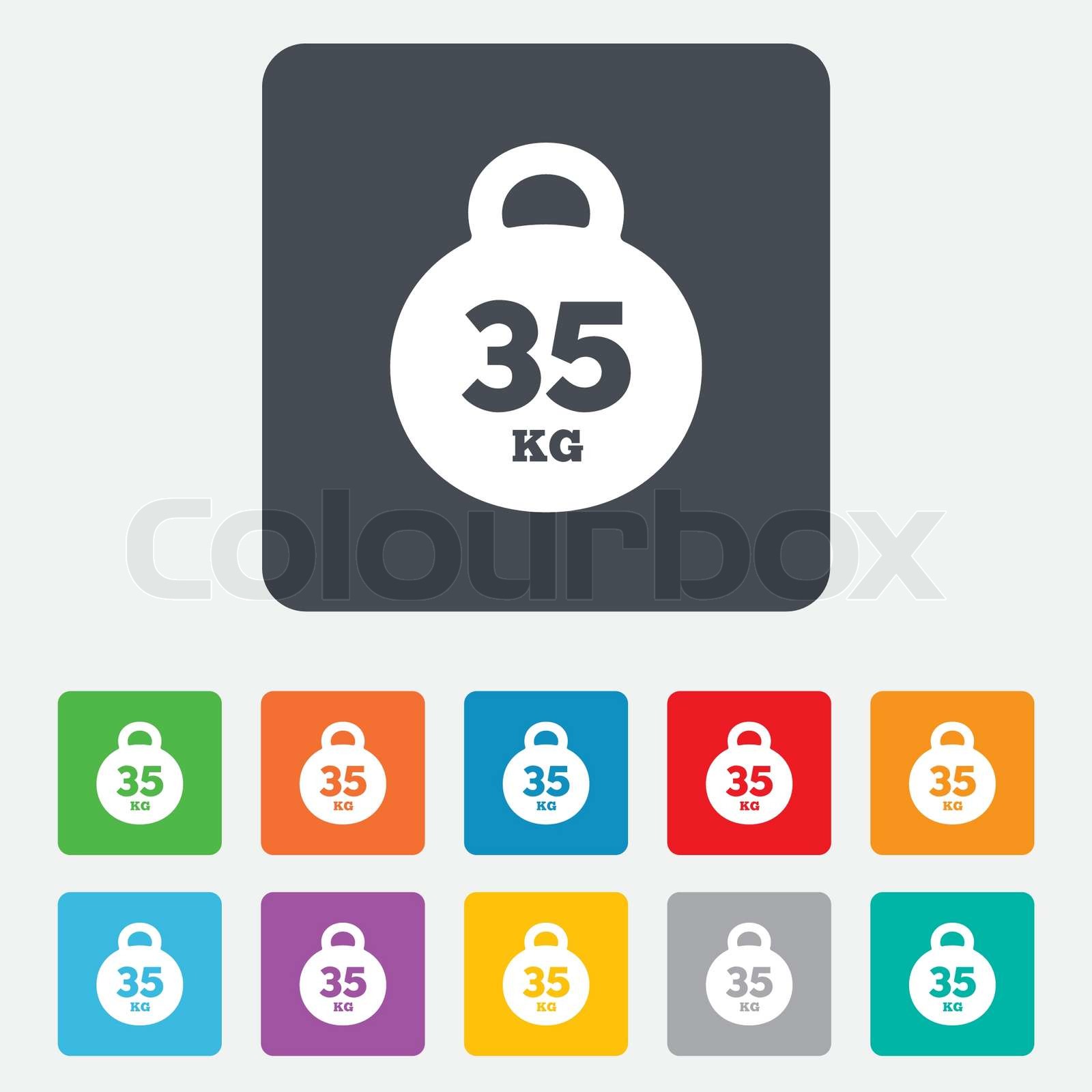 Gewicht Zeichen Symbol. 35 Kilogramm (kg). Sport-symbol | Stock-Vektor ...