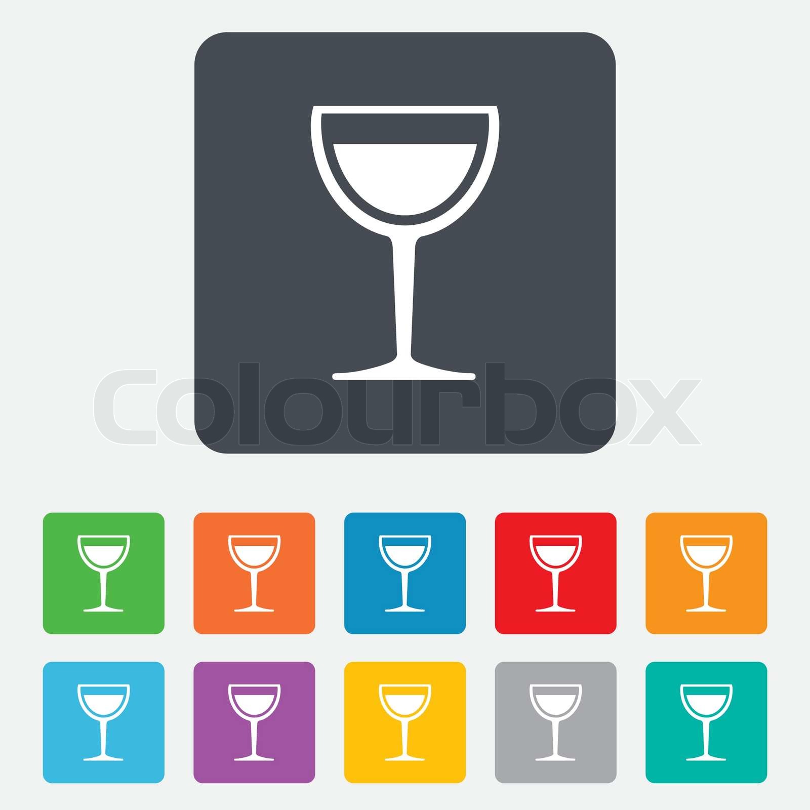 Wine glass sign icon. Alcohol drink symbol. | Stock vector | Colourbox