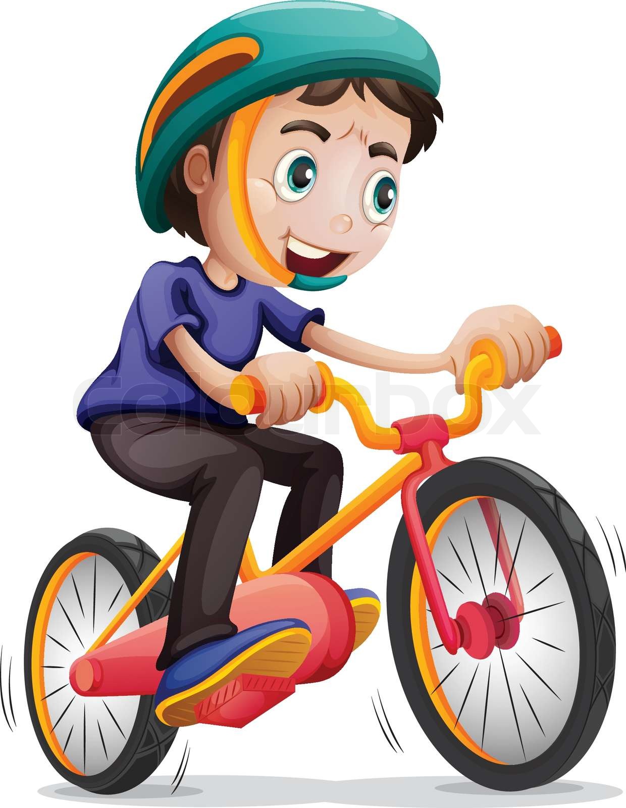 cykel, teenager, dreng | Stock vektor | Colourbox