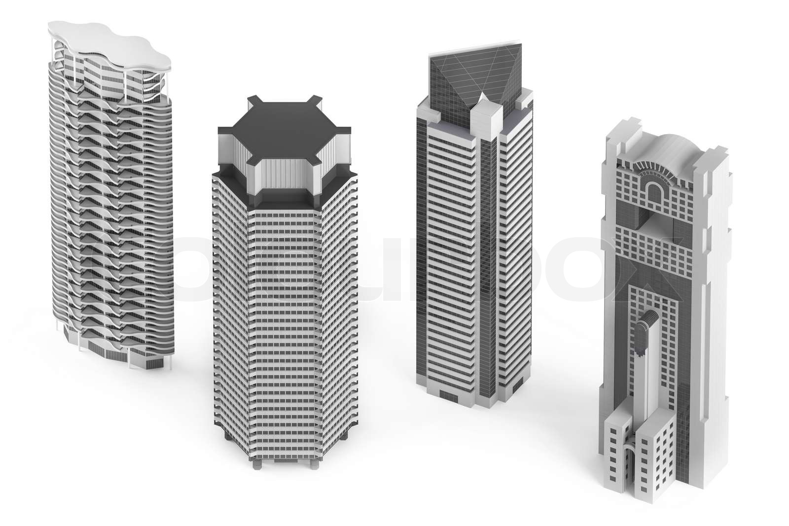 Skyscraper building isolated | Stock image | Colourbox