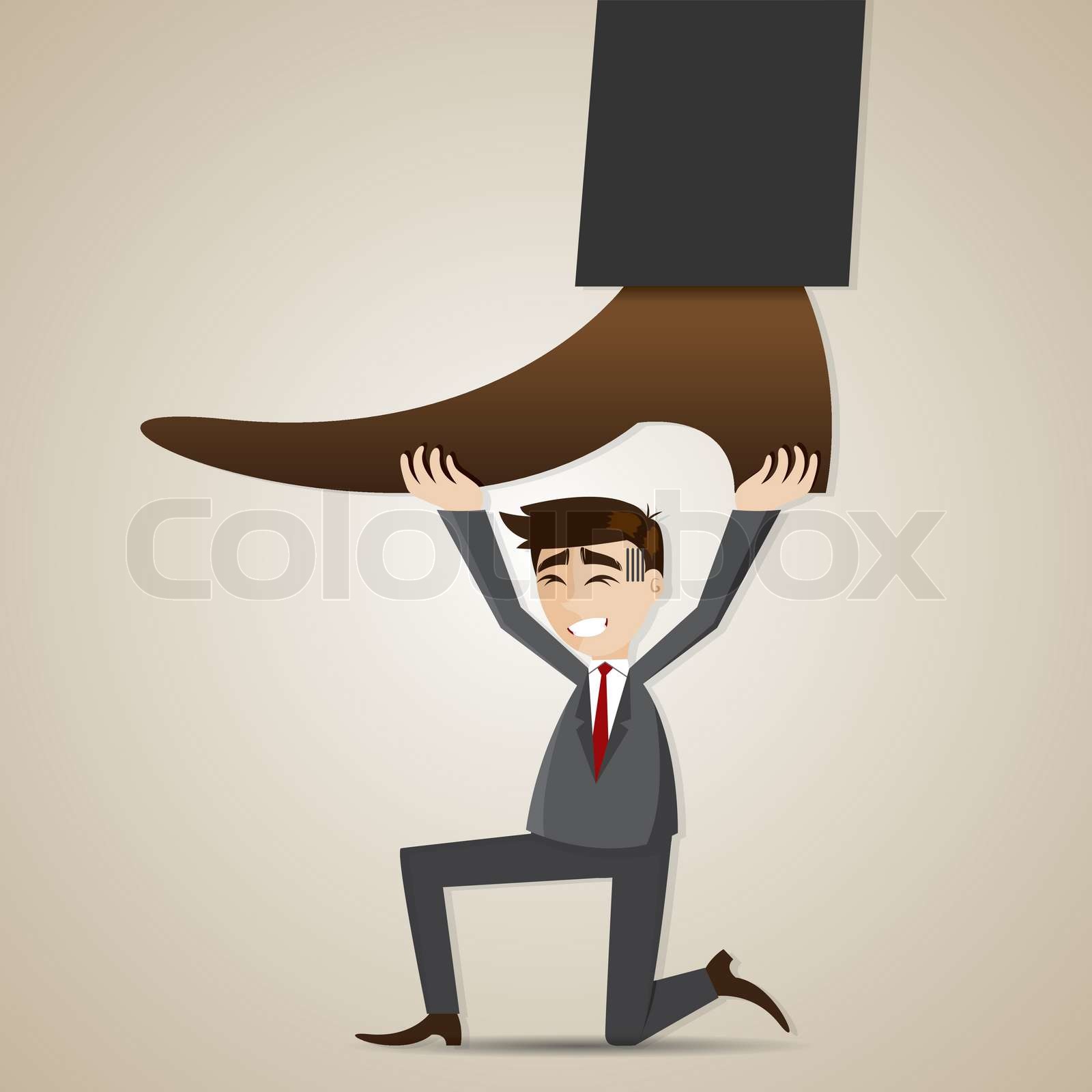 cartoon businessman carry stomping foot | Stock vector | Colourbox