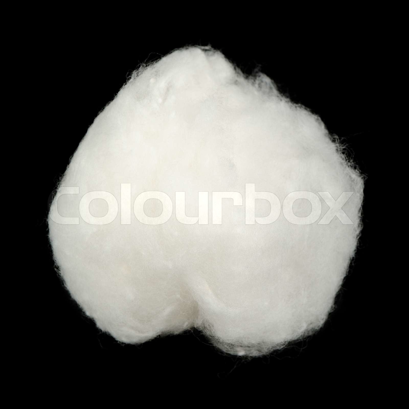 Piece of Cotton Wool on Black Background | Stock image | Colourbox
