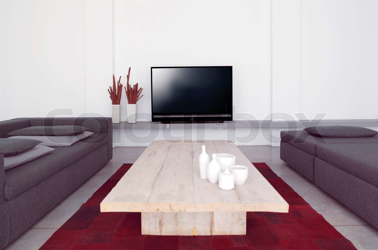 living room with sofa and television | Stock image | Colourbox