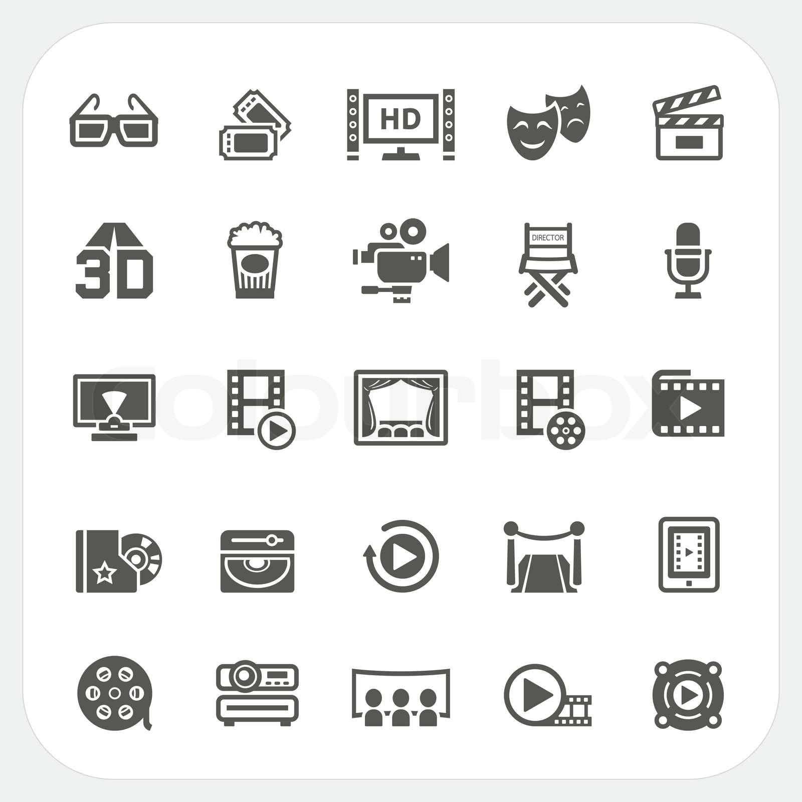 Movie icons set | Stock vector | Colourbox