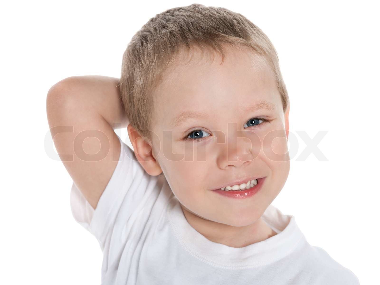 Closeup portrait of acute little boy | Stock image | Colourbox