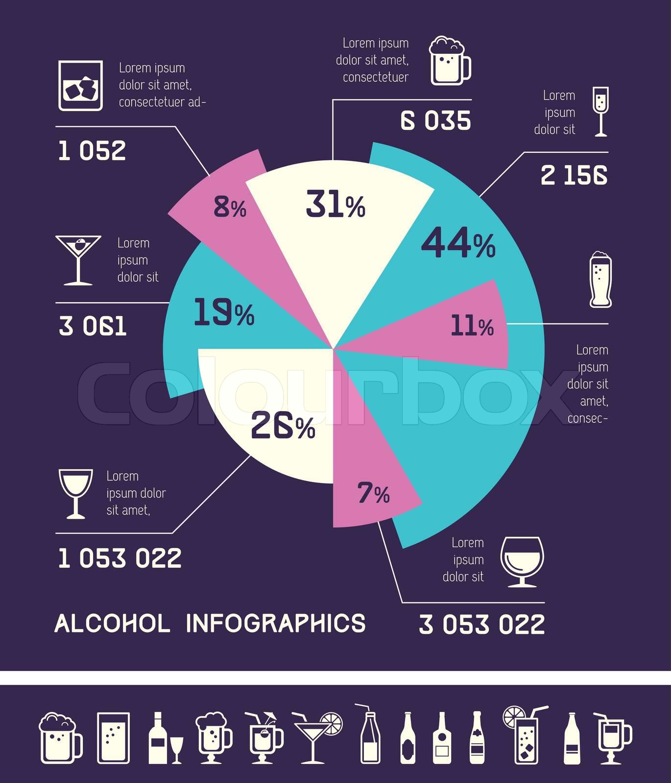 Alcohol Infographic Template. | Stock vector | Colourbox