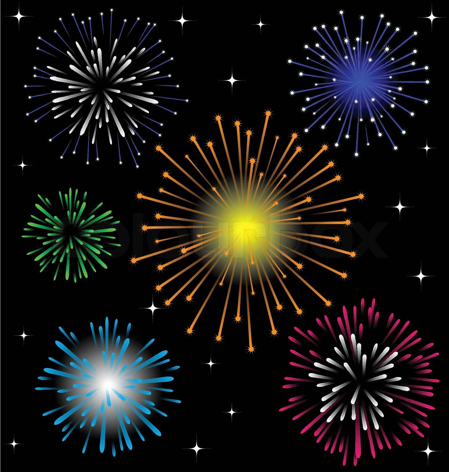 Colorful Firework vector set | Stock vector | Colourbox