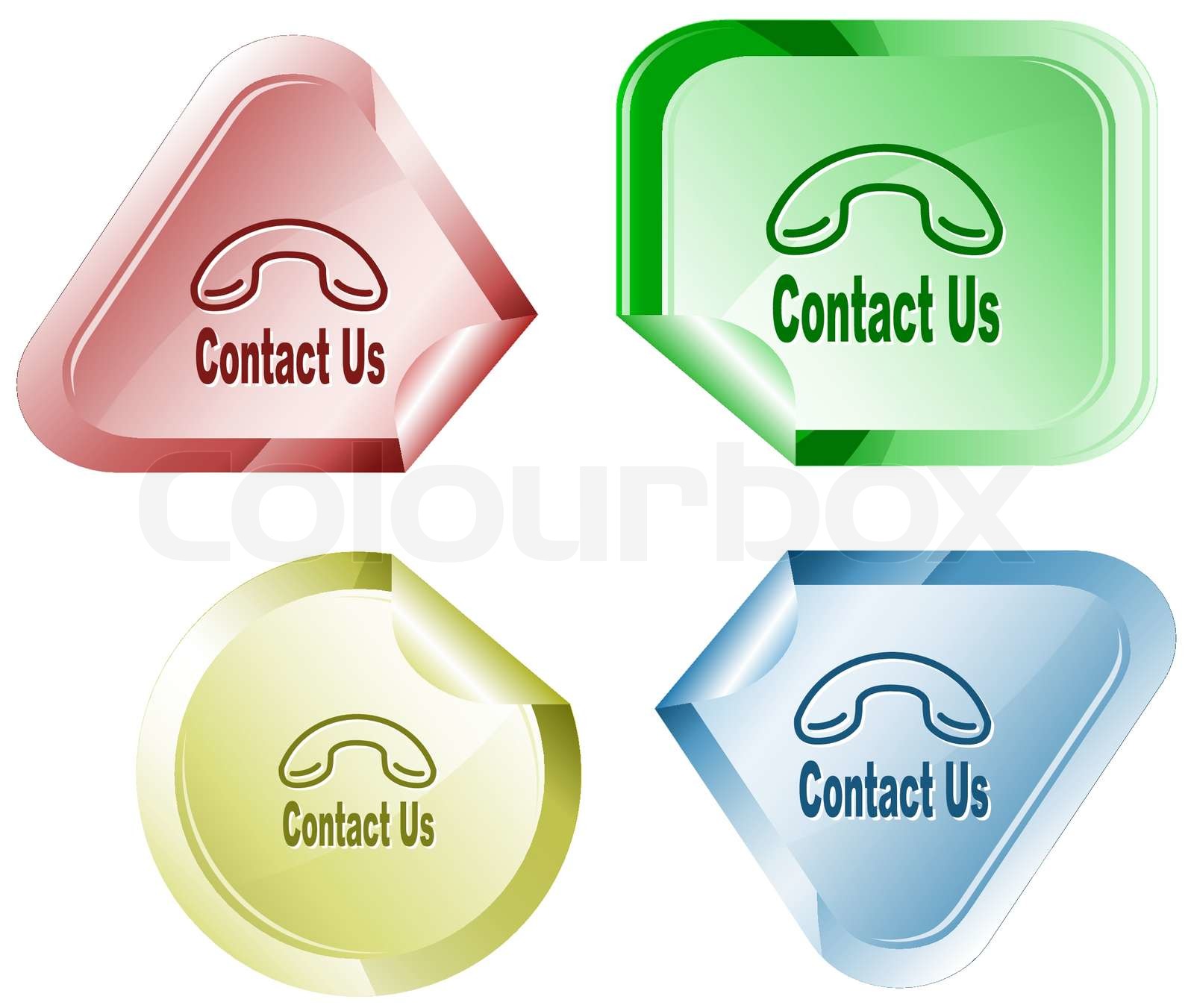 Contact us. Vector sticker. | Stock vector | Colourbox