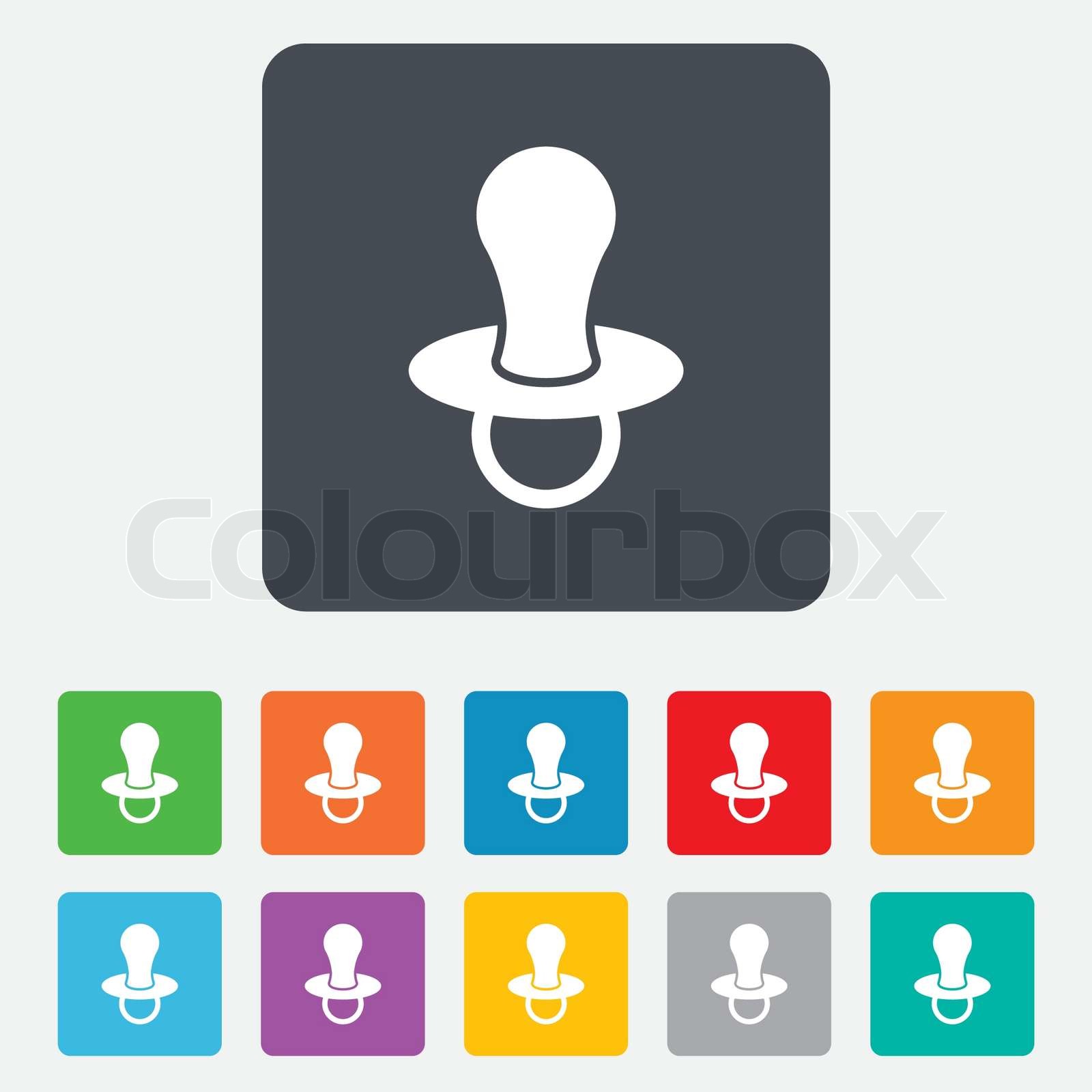 Baby's dummy sign icon. Child pacifier symbol. | Stock vector | Colourbox