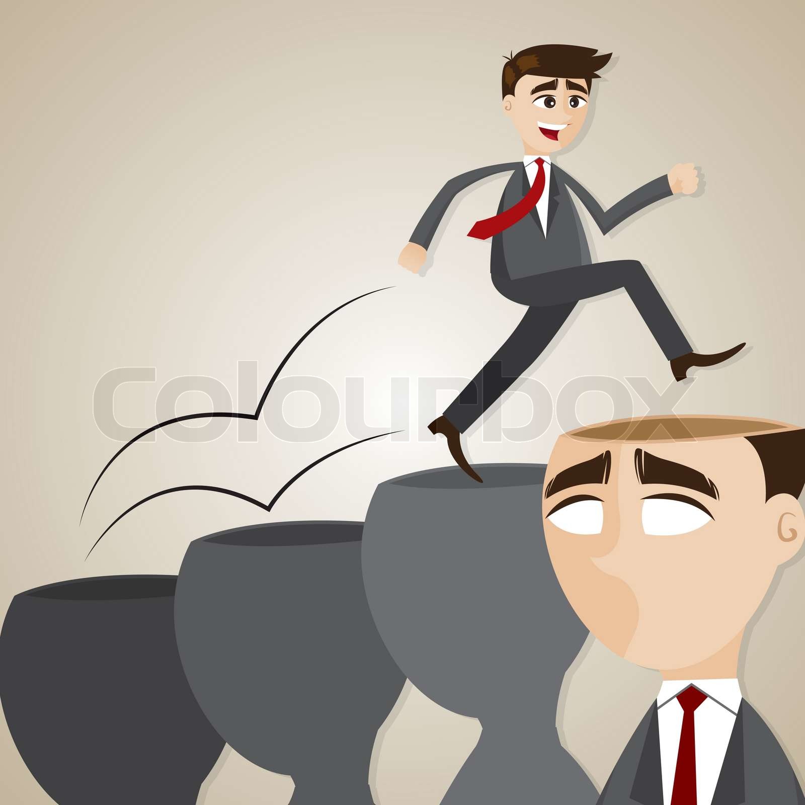 cartoon businessman step on head | Stock vector | Colourbox