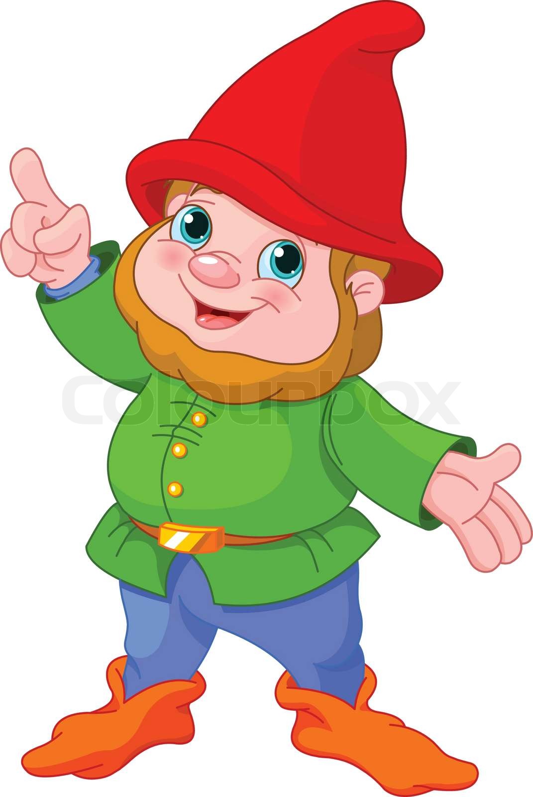 Cute Gnome presenting | Stock vector | Colourbox