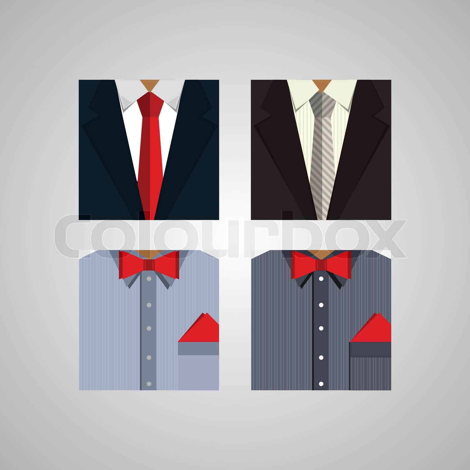 Flat icons for formal wear | Stock vector | Colourbox