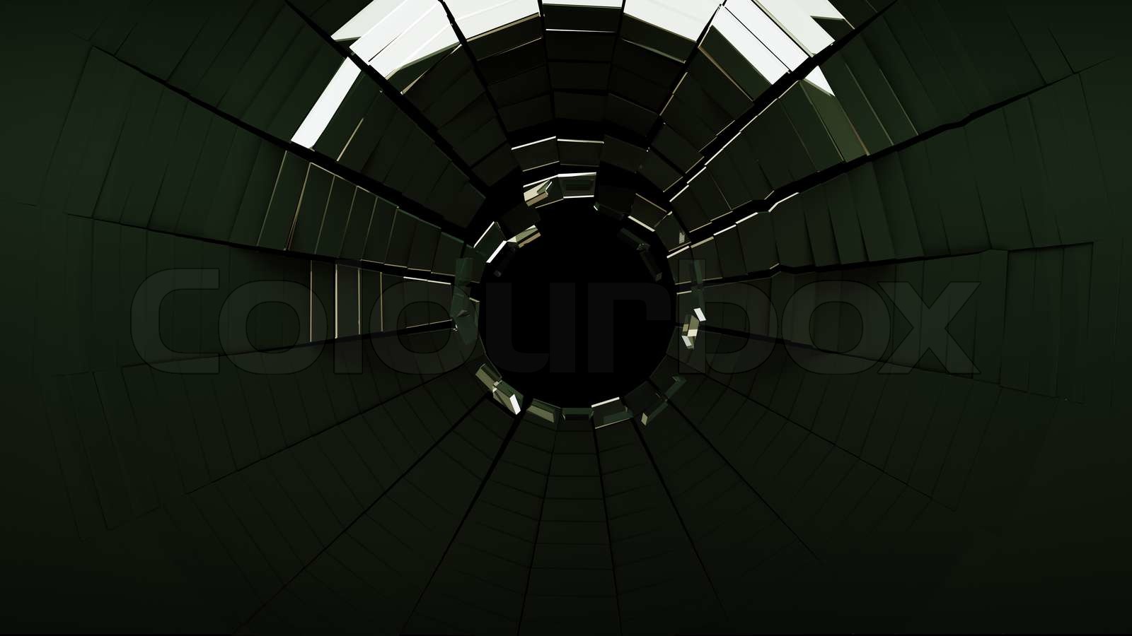 Bullet hole in black shattered glass | Stock image | Colourbox