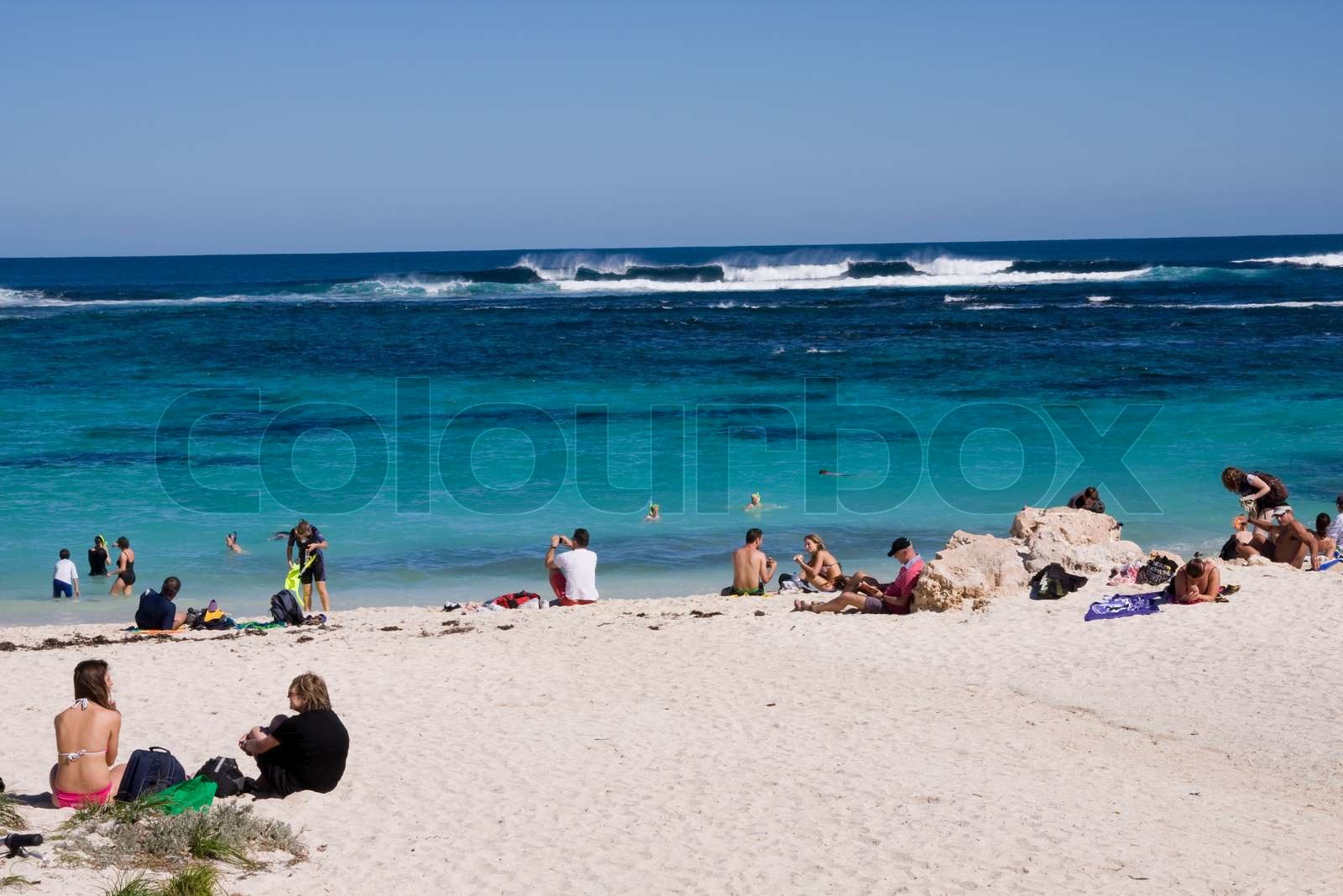 Beach-goers in western Australia | Stock image | Colourbox