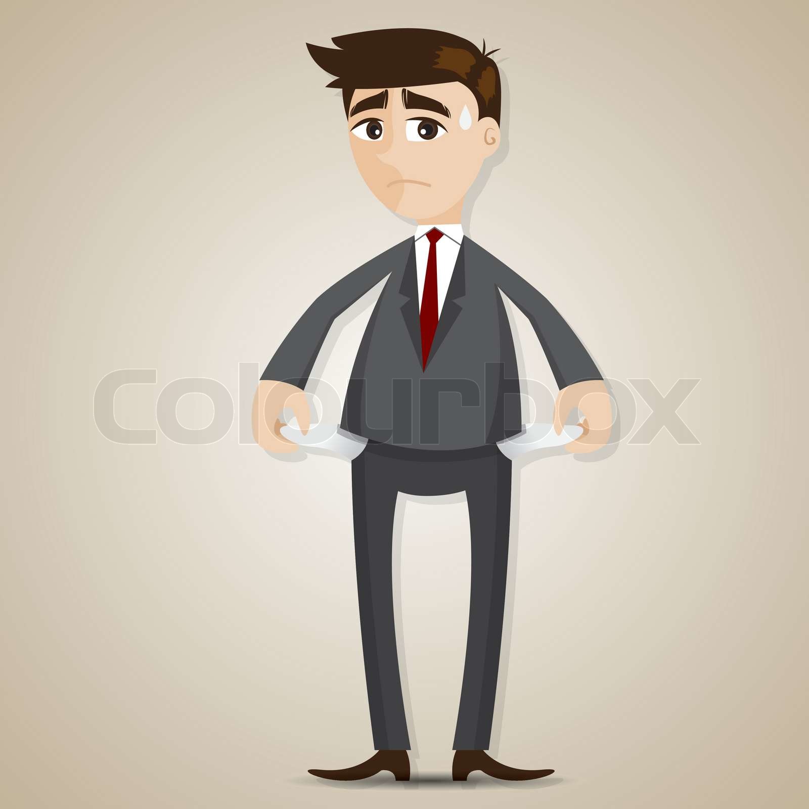 cartoon businessman have no money | Stock vector | Colourbox