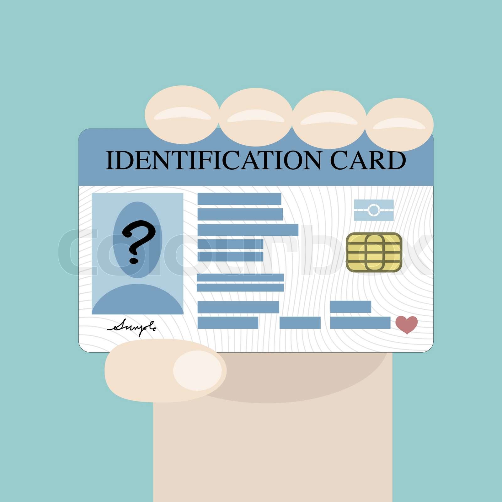 Hand holding id card | Stock vector | Colourbox