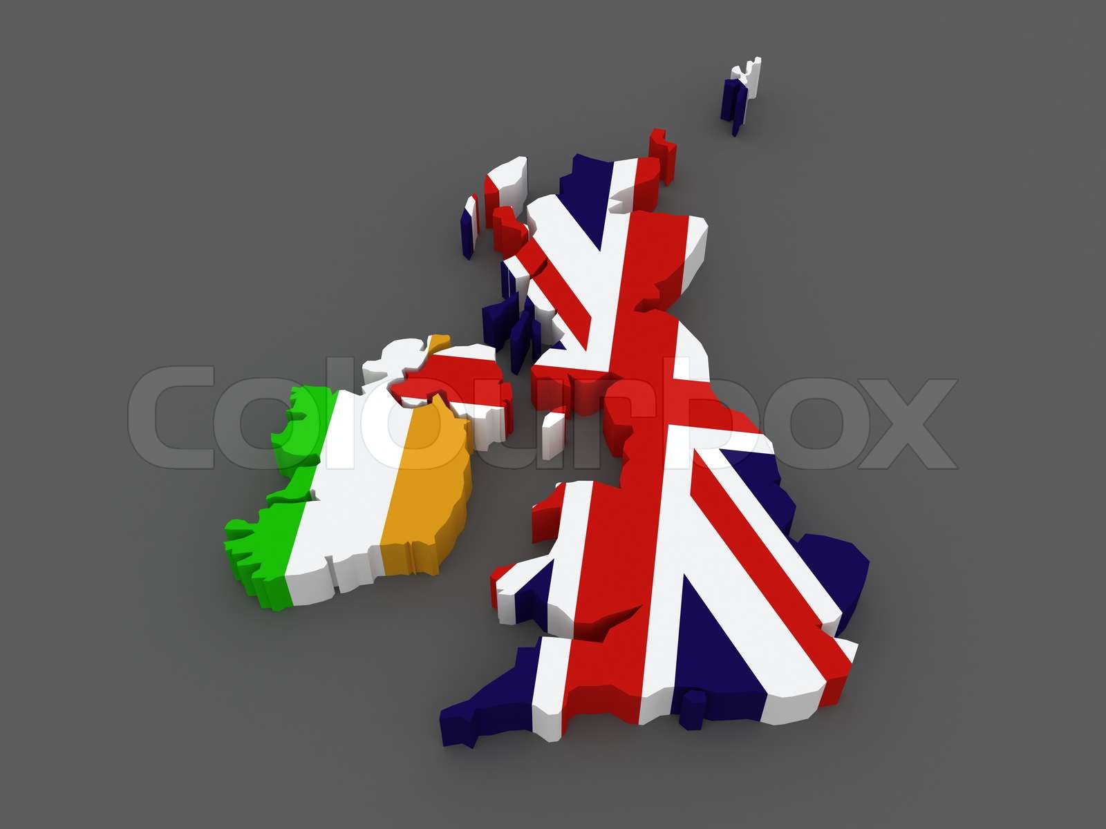 Ireland and Great Britain. map. | Stock image | Colourbox