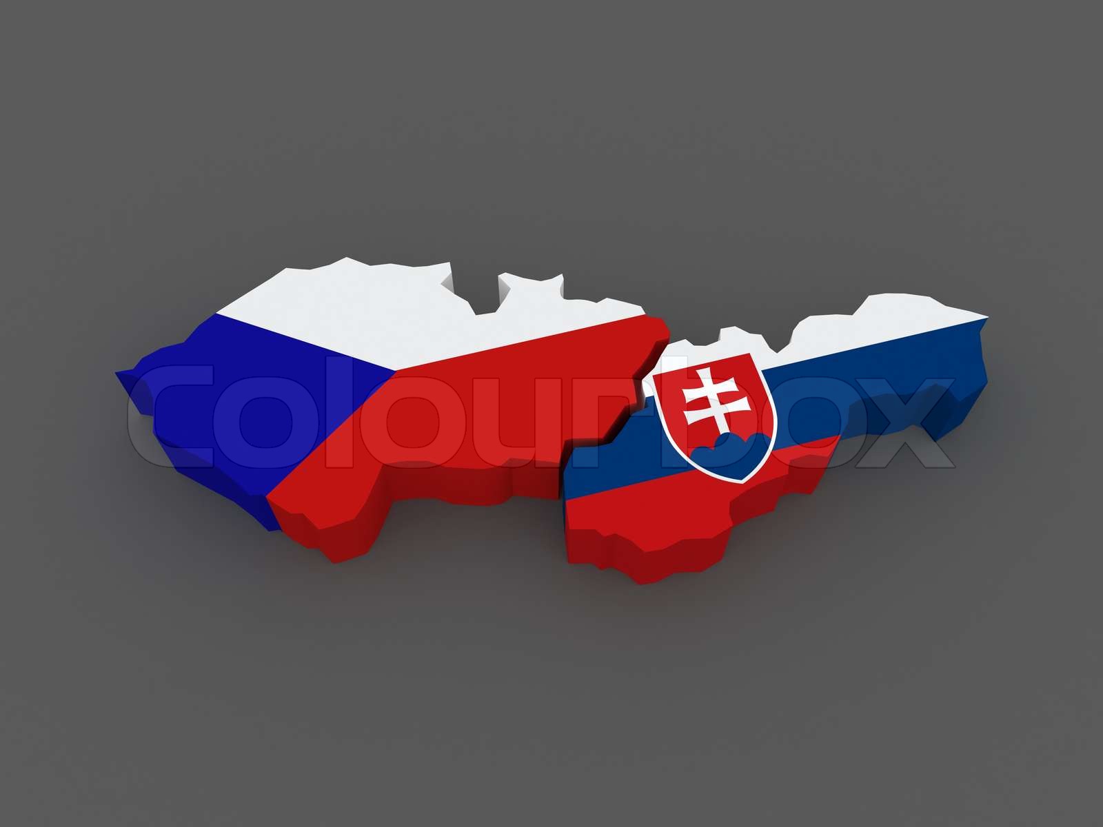 Czech Republic and Slovakia. map. | Stock image | Colourbox