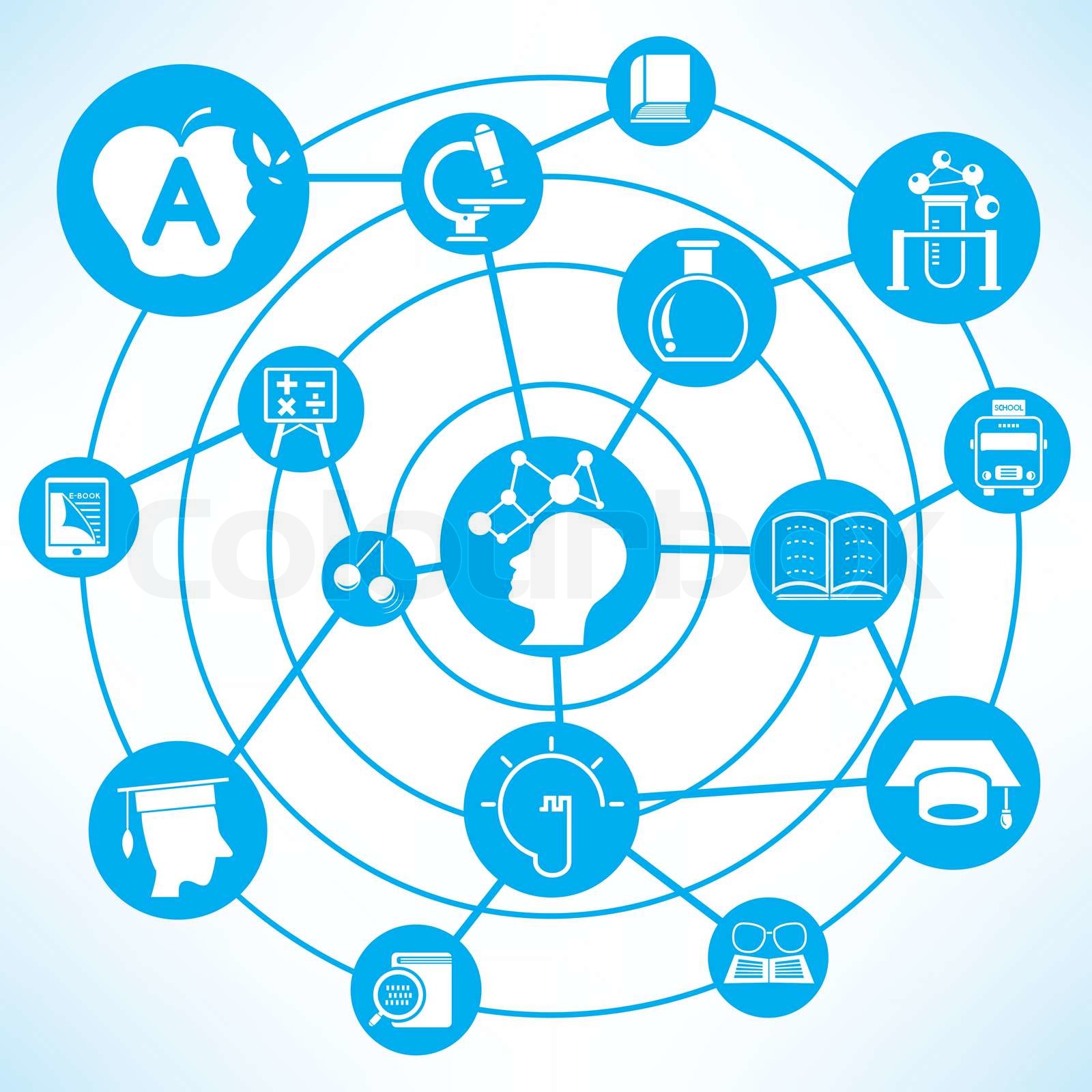 education, blue connecting diagram | Stock vector | Colourbox