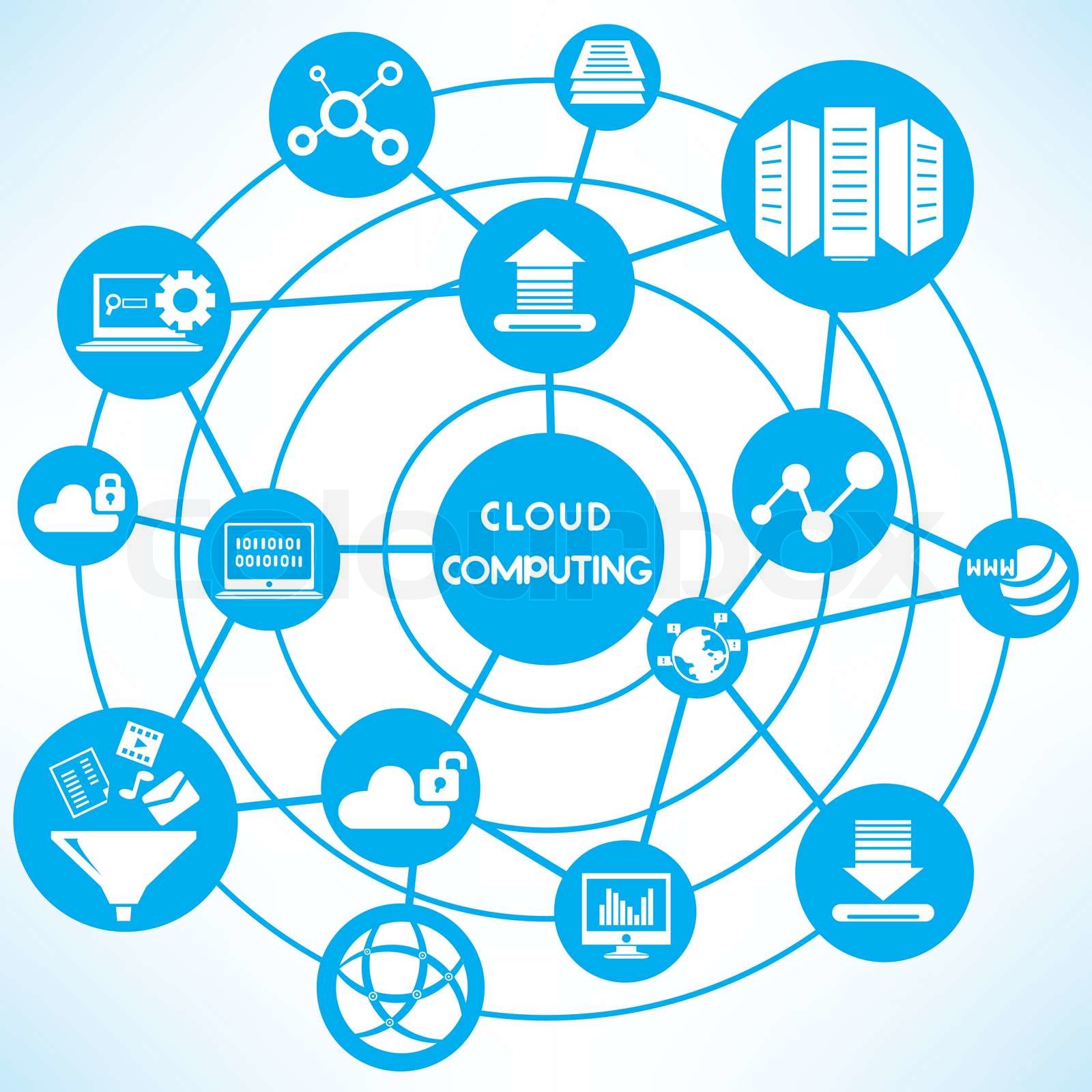 clud computing network, blue connecting network diagram | Stock vector ... clud computing network, blue connecting network diagram | Stock vector ...