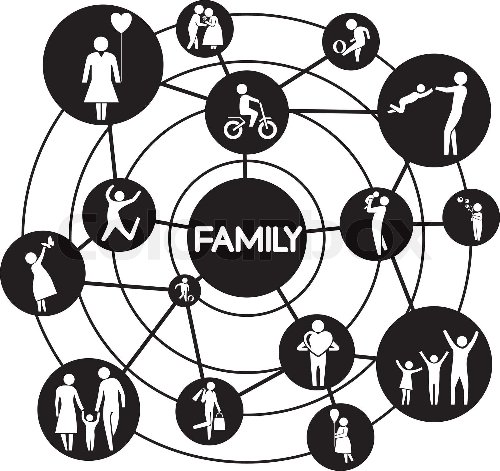 family network, connecting network diagram | Stock vector | Colourbox