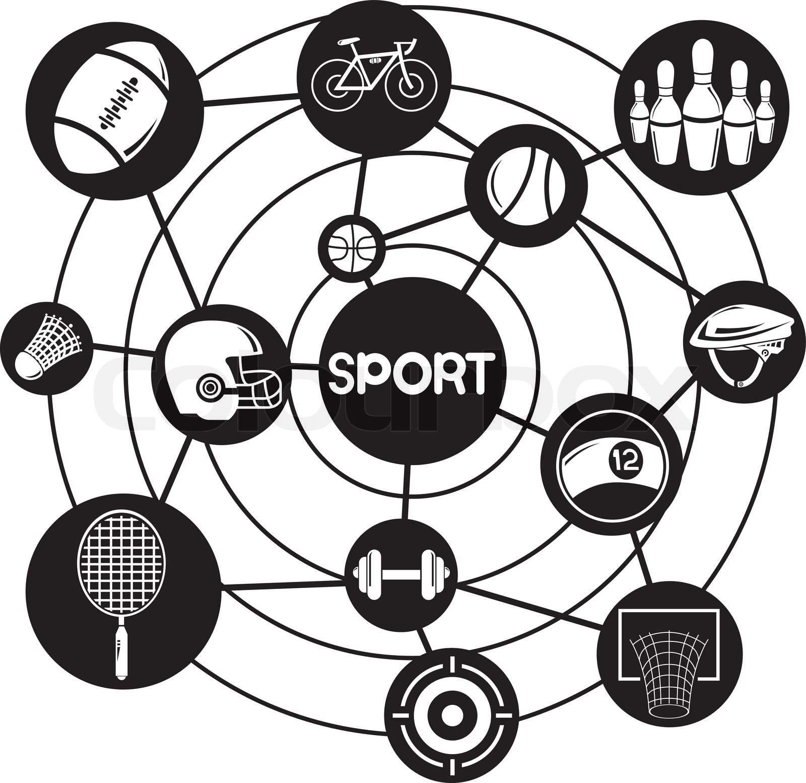 sport, connecting network diagram | Stock vector | Colourbox